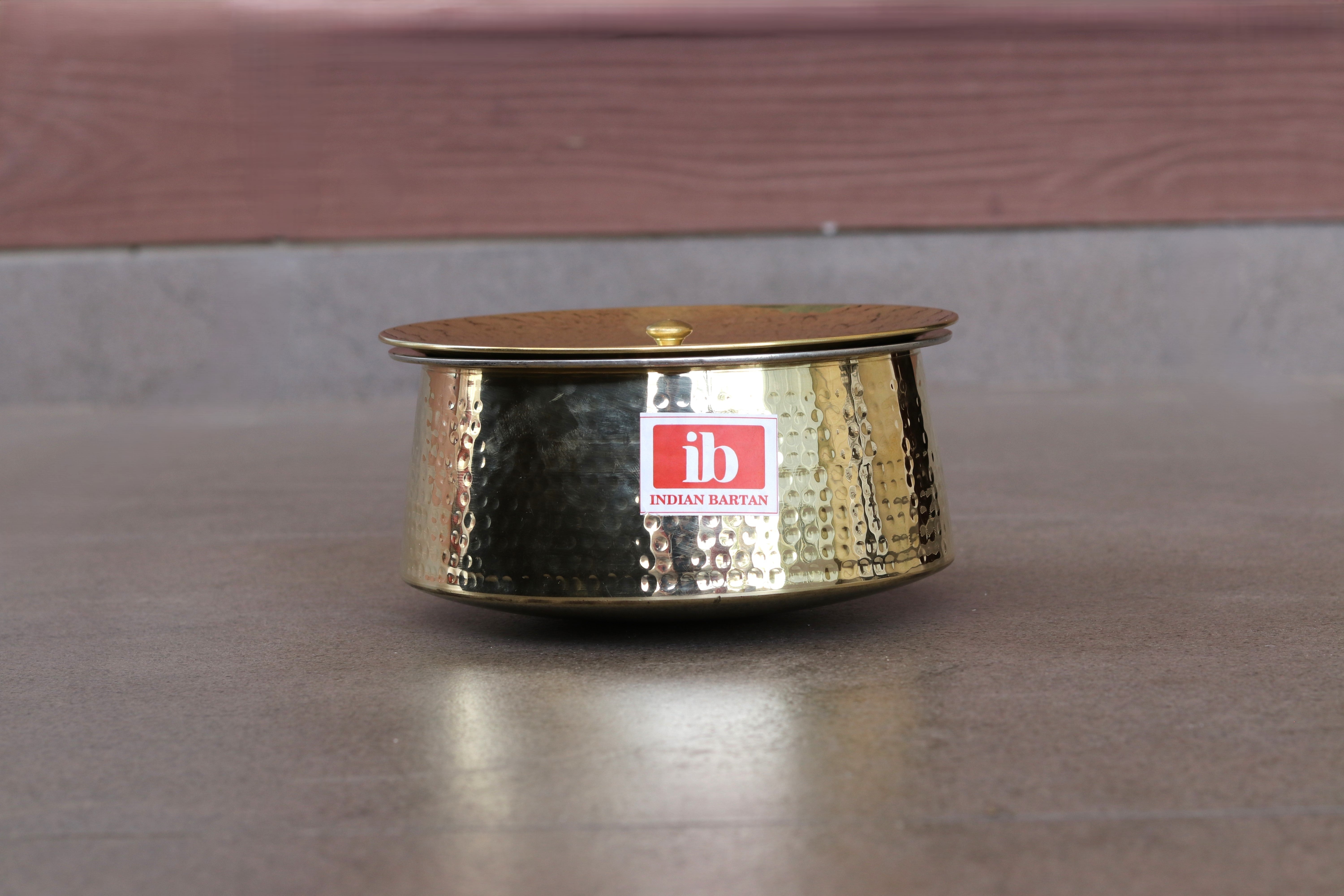 Brass Mughlai Handi / With lid – Indian Bartan