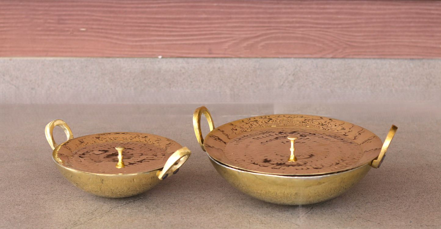 Buy Brass Kadahi | Brass Kadahi with Lid – Indian Bartan