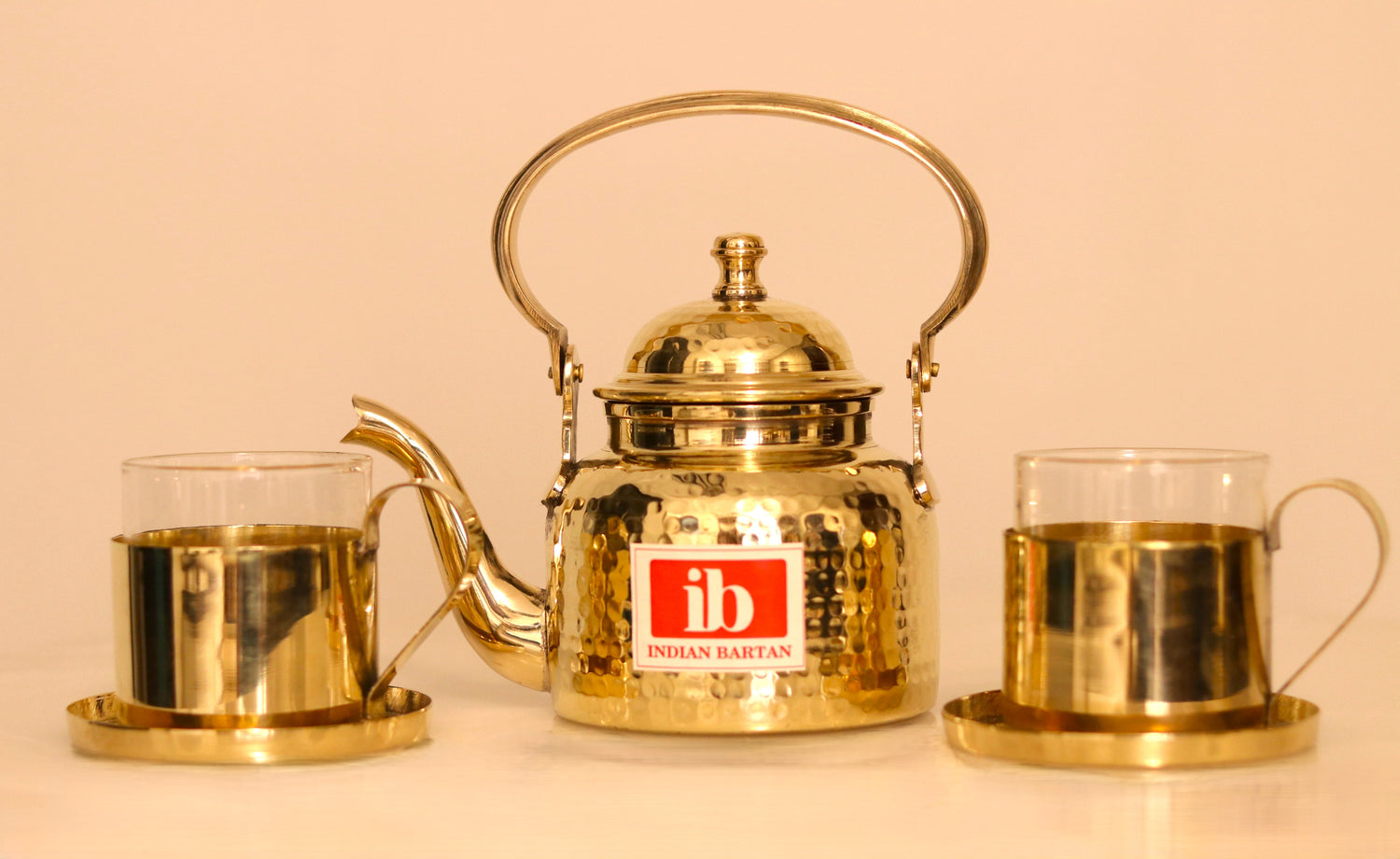 Brass Tea Pot With Cup Saucers – Indian Bartan