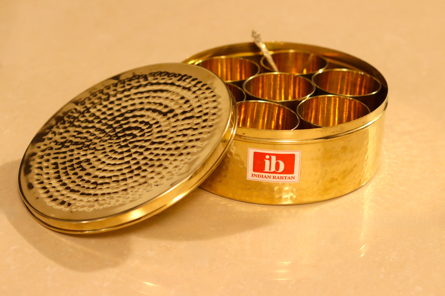 Handcrafted Brass Masala Daani / Spice Box – Indian Bartan